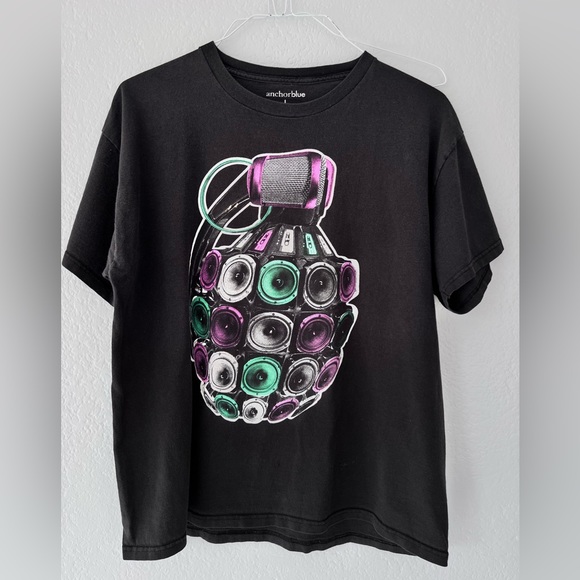 anchor blue | Shirts | Mens Anchor Blue Black Speaker Grenade Print ...